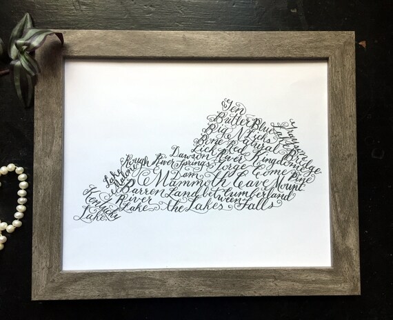 Kentucky State Parks Calligraphy Wall Art Digital Download | Etsy