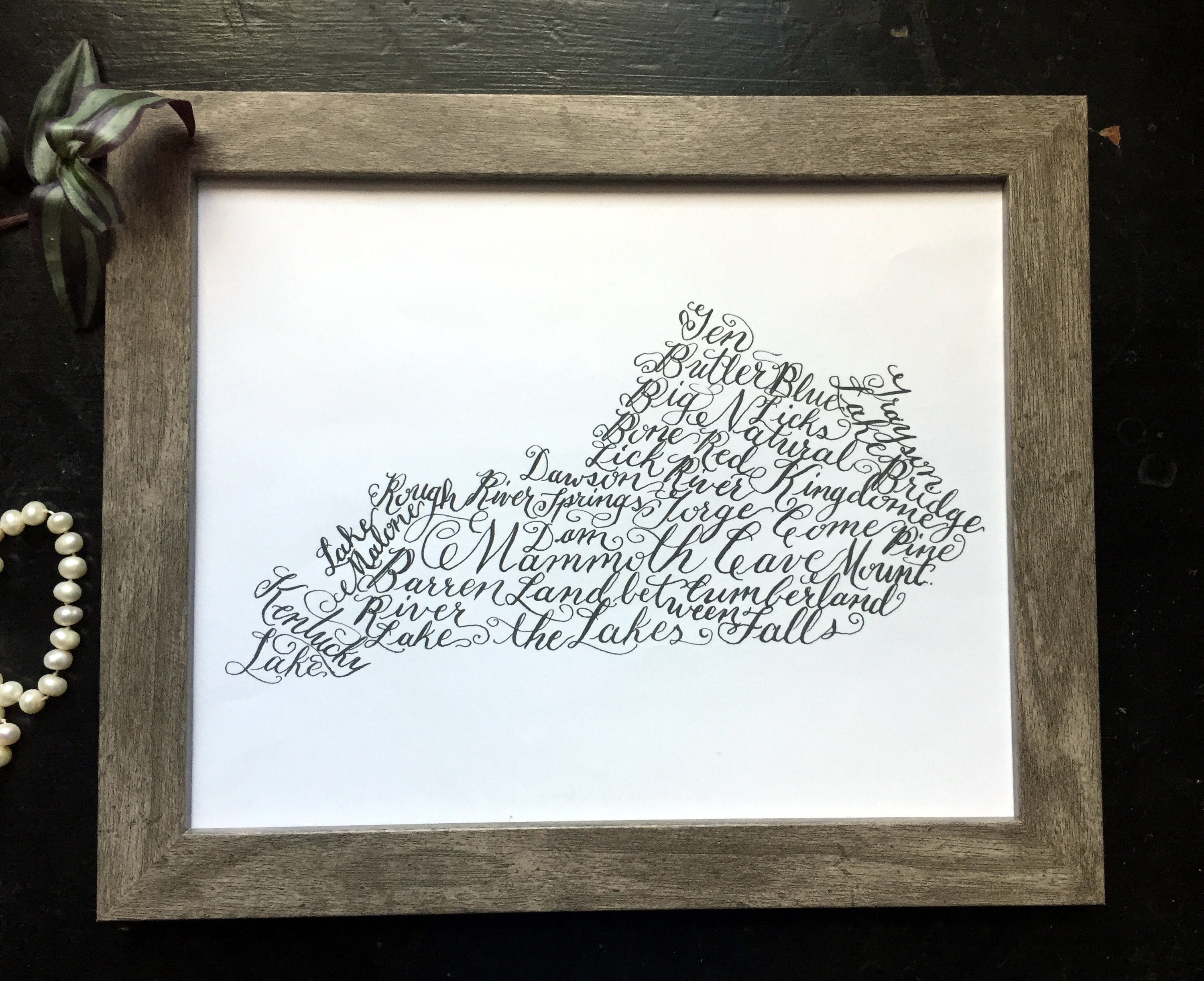 Kentucky State Parks Calligraphy Wall Art - Etsy