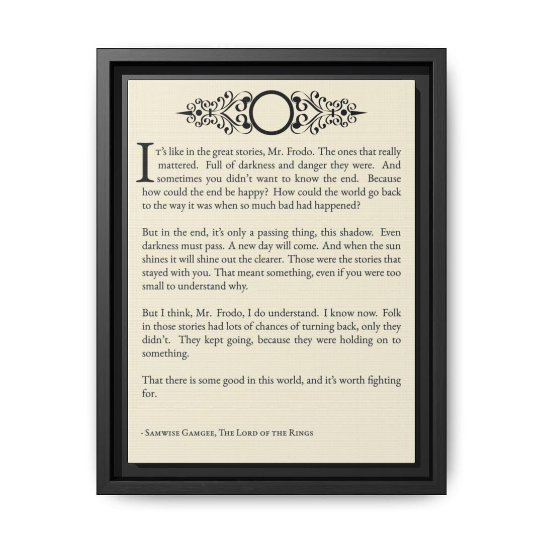 Samwise Gamgee Monolog Quote, Wall Art Print, Lord of the Rings, Frodo ...
