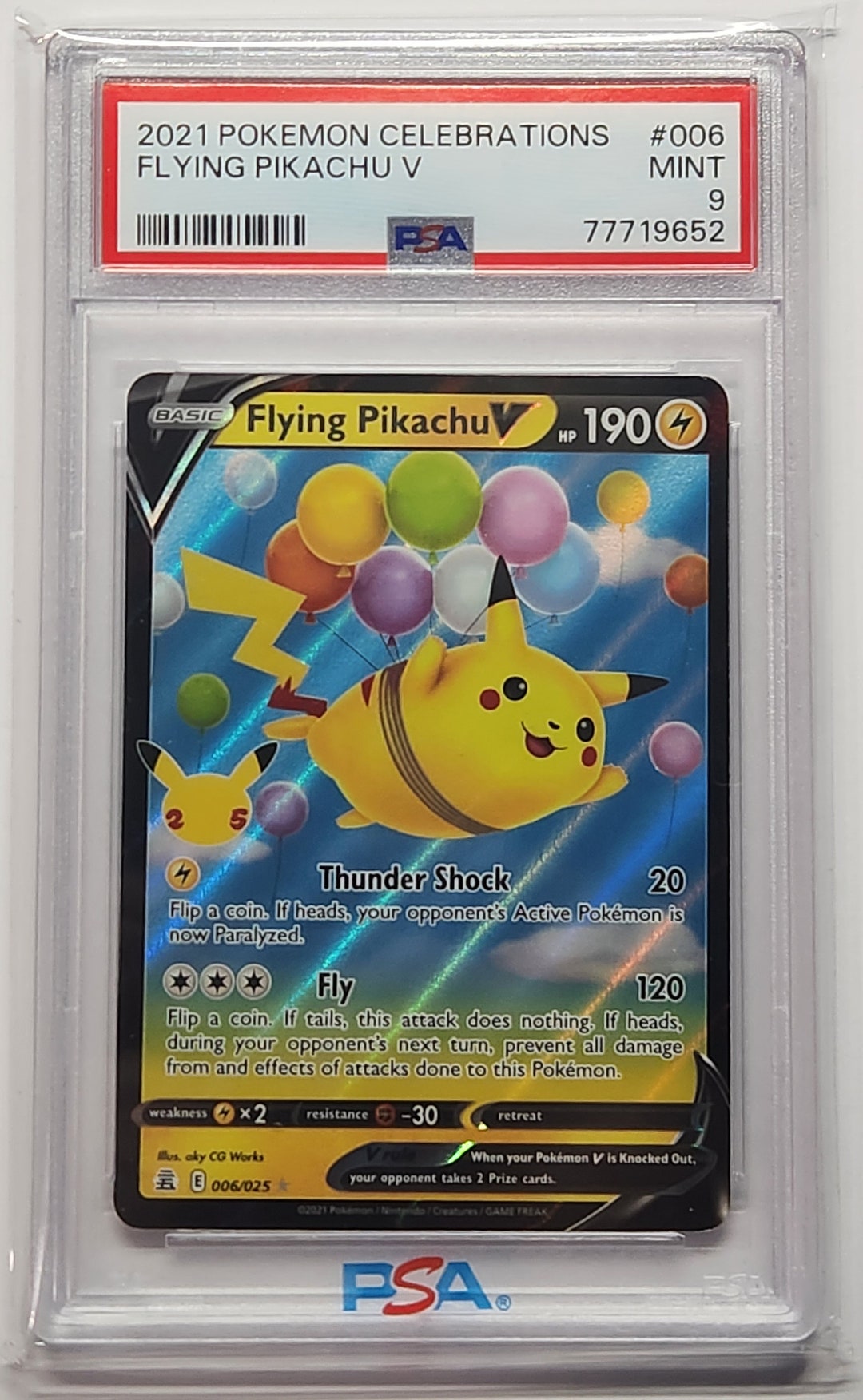 Flying Pikachu Pokemon TCG PSA 9 Mint Collectors Slab - Etsy