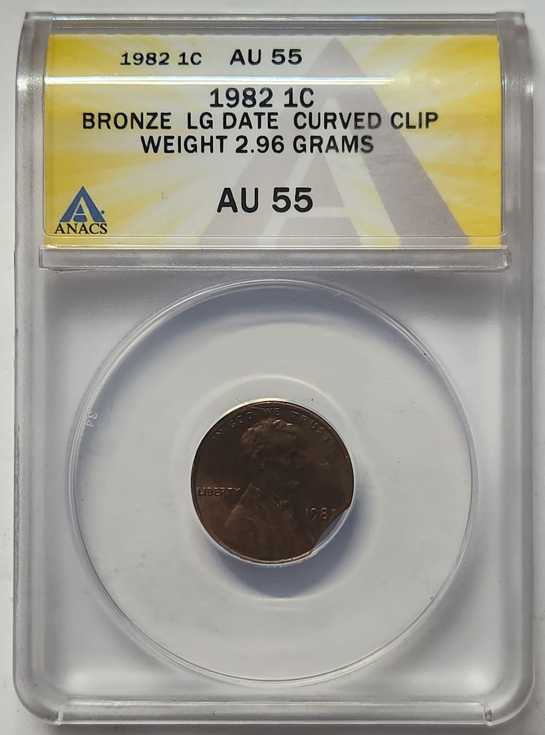 1982-D Lincoln Memorial Penny AU55 Lg Date Curved Clip Error - Etsy
