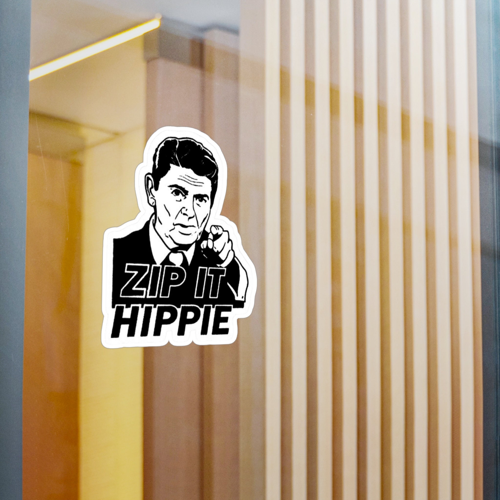 Ronald Reagan "zip It Hippie" Kiss-cut Vinyl Decals - Etsy