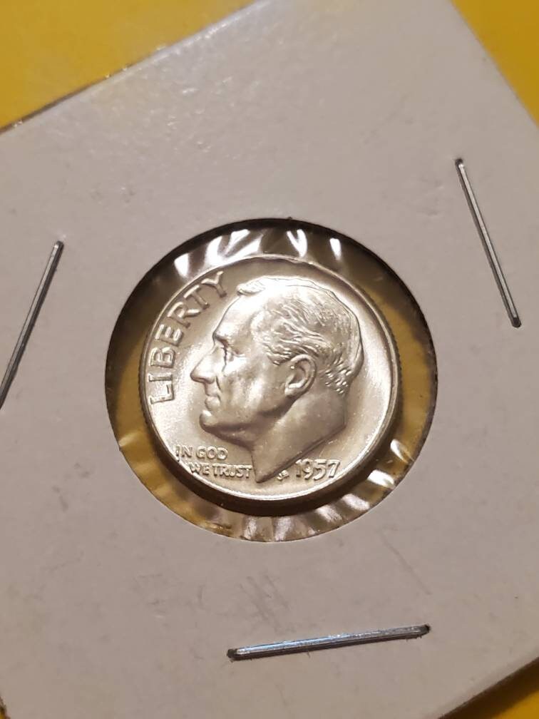 BU 1957 90% Silver Roosevelt Dime - Etsy