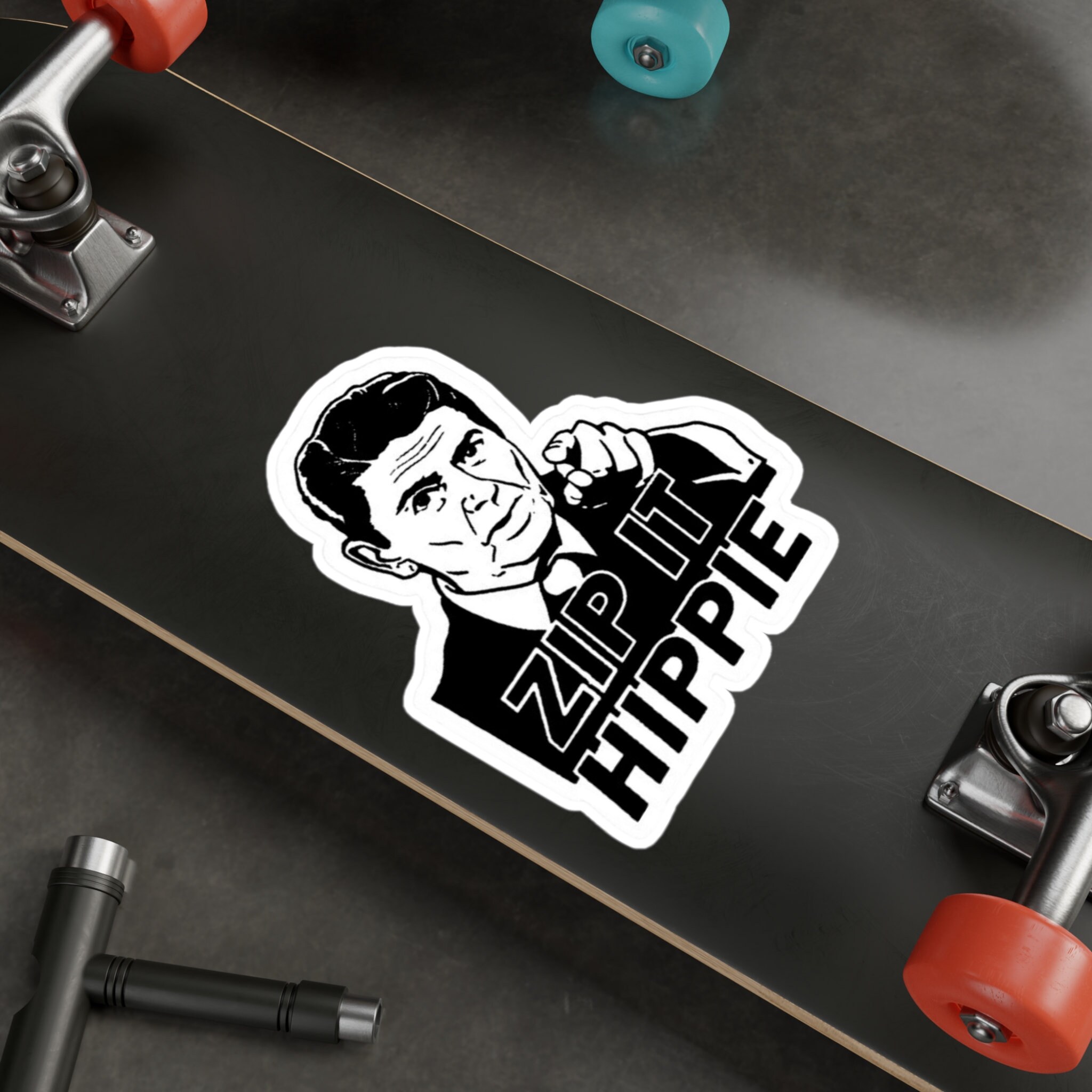 Ronald Reagan "zip It Hippie" Kiss-cut Vinyl Decals - Etsy