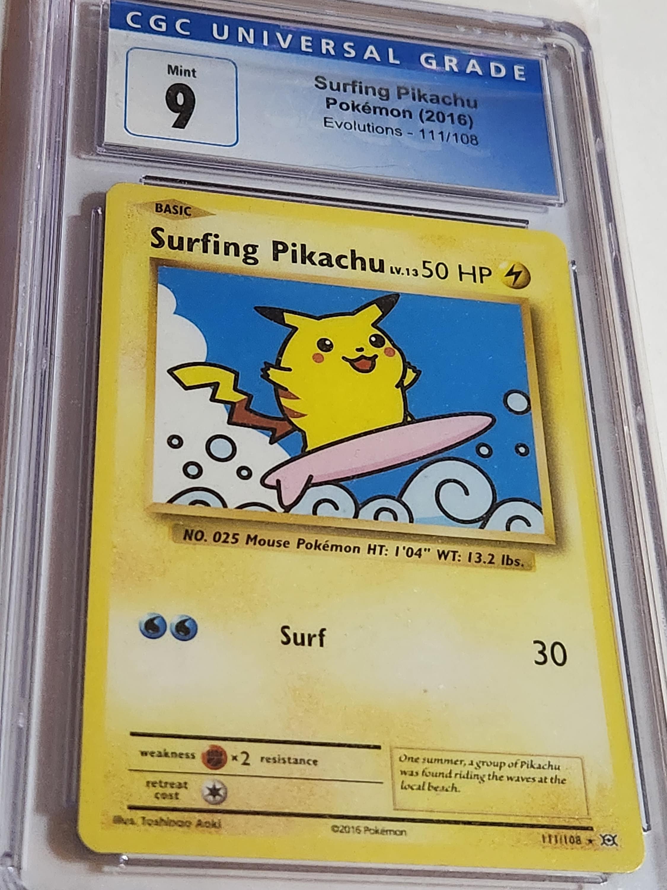 Surfing Pikachu Pokemon TCG CGC 9 Mint Collectors Slab - Etsy