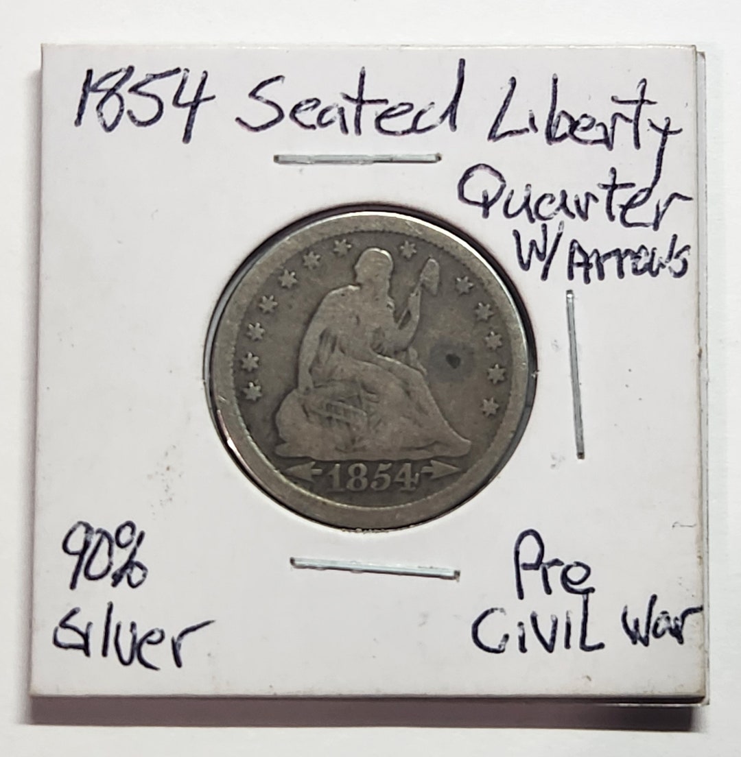 1854 Seated Liberty Quarter With Arrows - Etsy