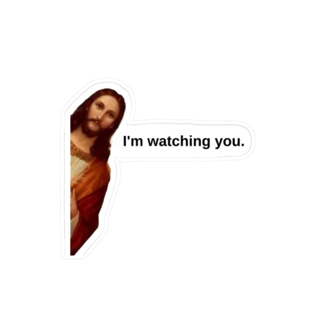 Jesus is Watching Funny Sticker | Small Gift | Holiday Shopping ...