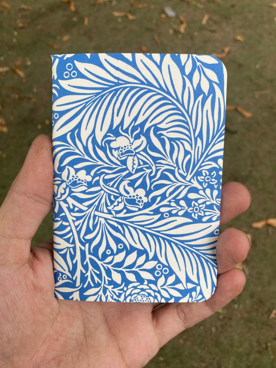 Handmade William Morris Larkspur Pattern Pocket Notebook 40 Pages Blank ...