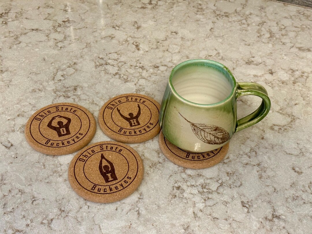 Ohio State Buckeyes Coasters | Set of 4 Cork Coasters | Optional ...