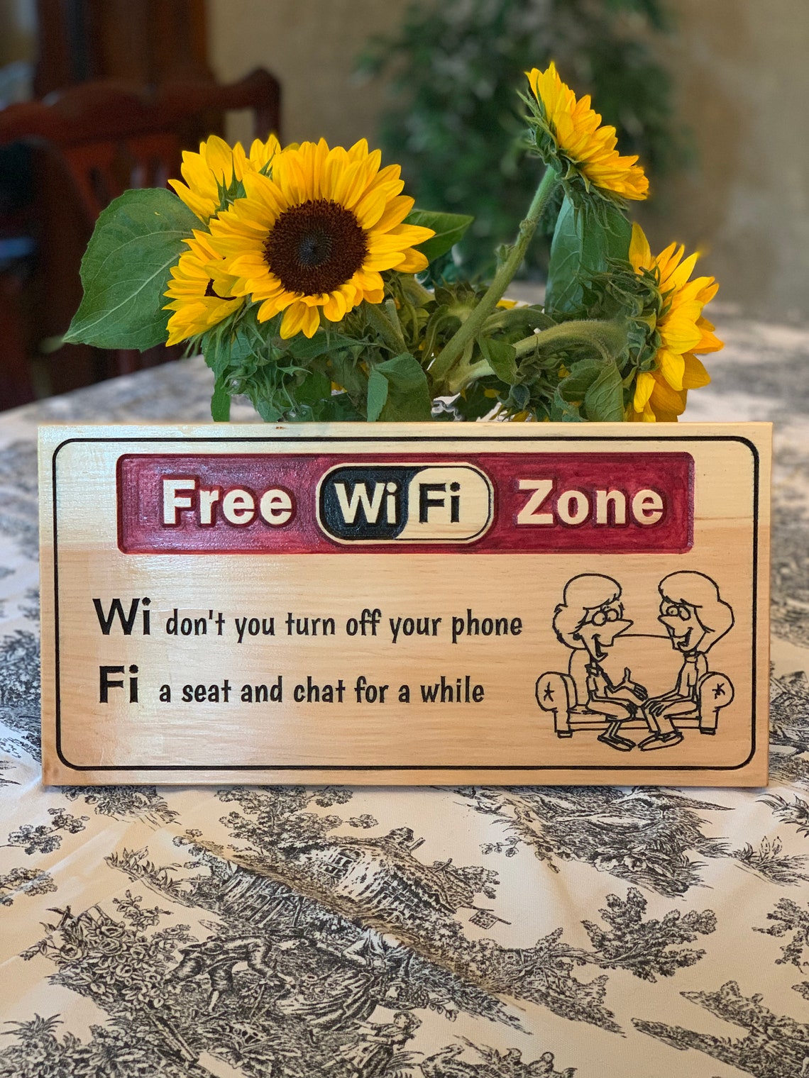 Funny Wifi Sign Turn off Your Phone Carved Wood Hand - Etsy
