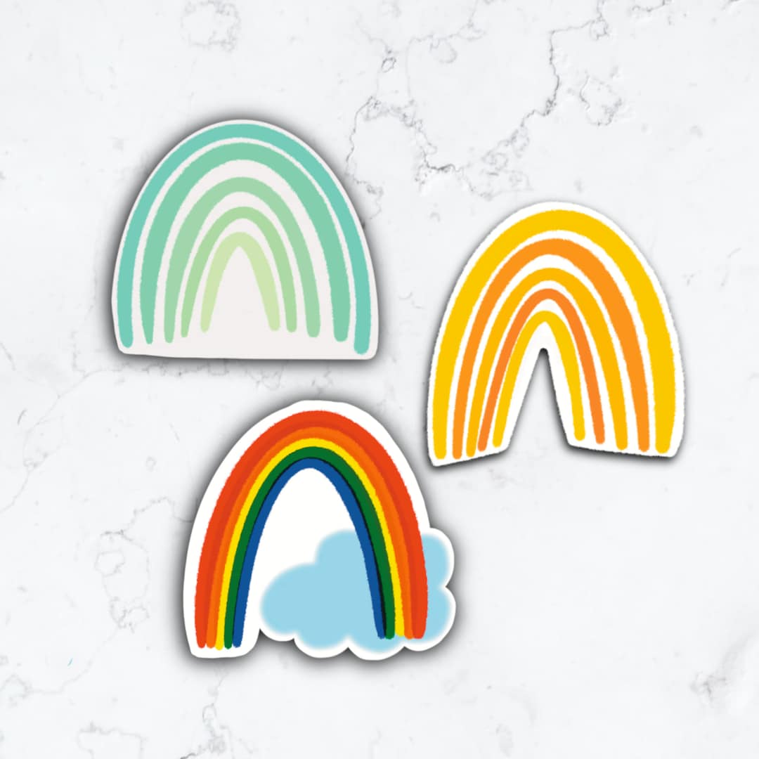 Rainbow Trio Stickers - Etsy