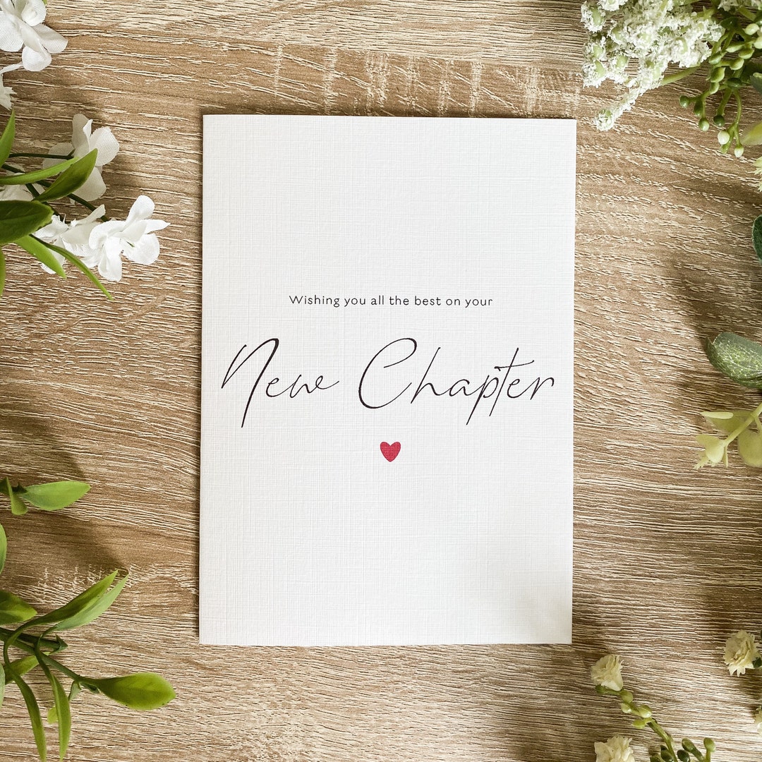 New Chapter Greeting Card Fresh Start End of Era Moving Away New Home ...