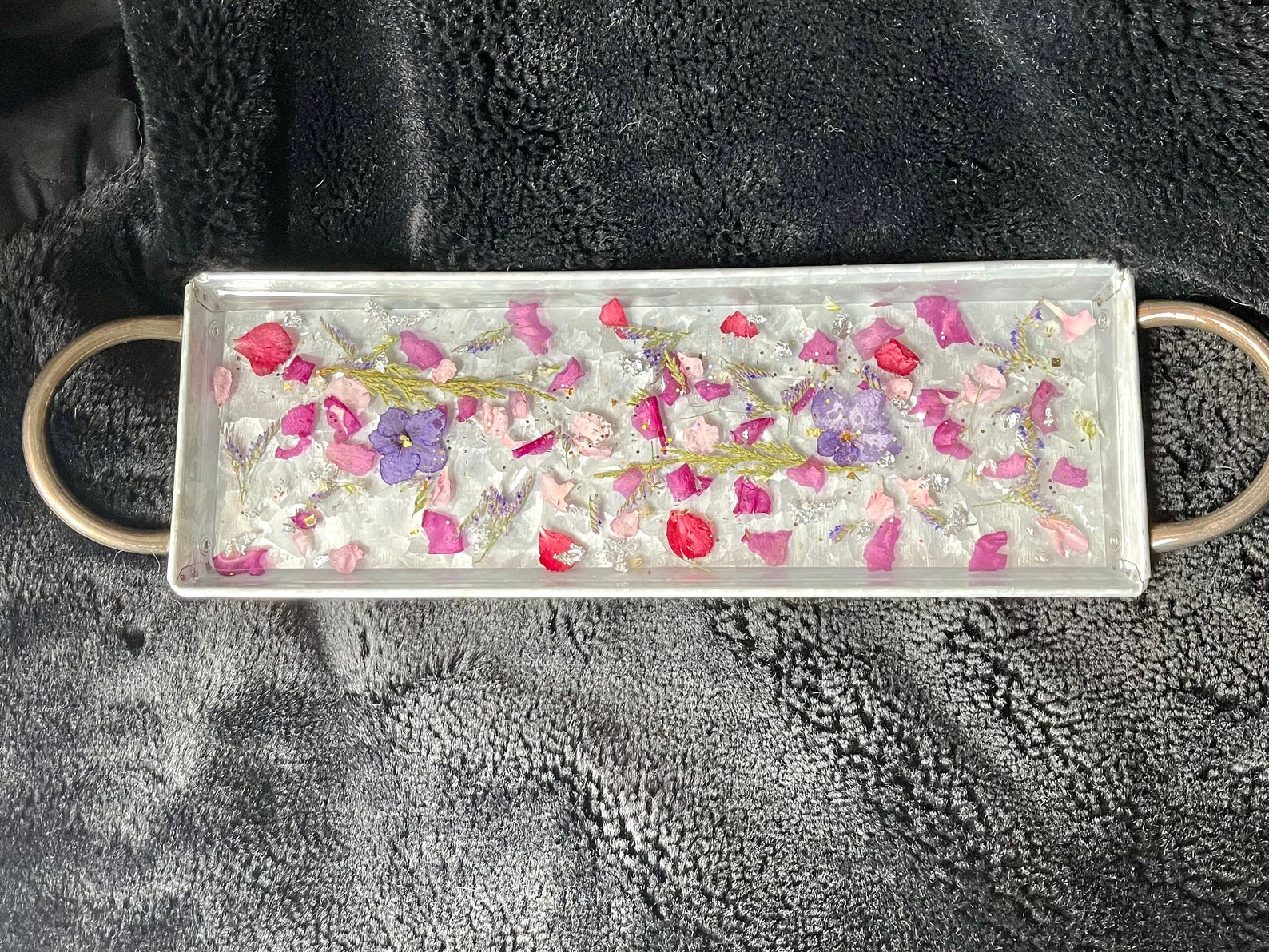 Rectangle Tray Accented With Real Rose Petals and Wild Flowers - Etsy