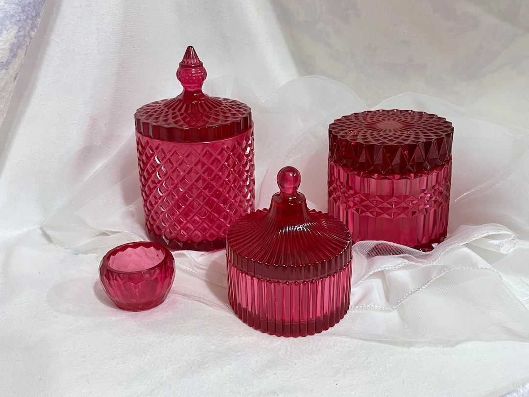 Ruby Red Vintage Style Vanity or Dresser Set/ Sold Individually/jewelry ...