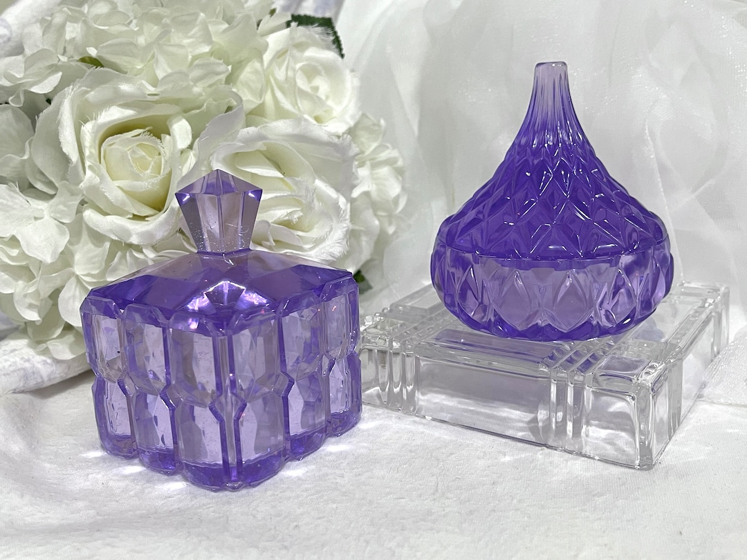 Iridescent Light Purple Trinket Box Set: Teardrop & Square Jewelry ...