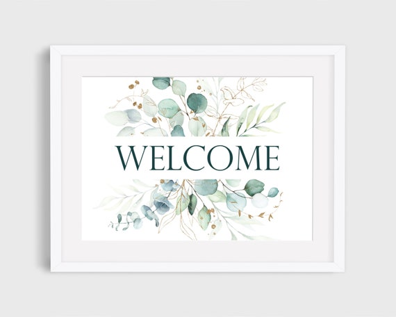 Welcome Print Eucalyptus Prints Welcome Quote Print | Etsy