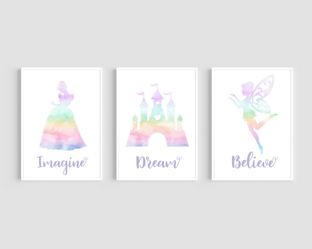 Set of 3 Fairy Tale Prints, Fairy Tale Wall Art, Princess Prints, Fairy ...