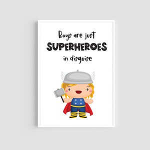 Boys Are Superheroes Print, Superhero Wall Art, Boys Prints, Hero Quote ...