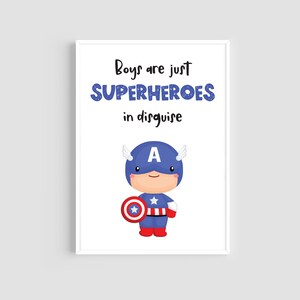 Boys Are Superheroes Print, Superhero Wall Art, Boys Prints, Hero Quote ...