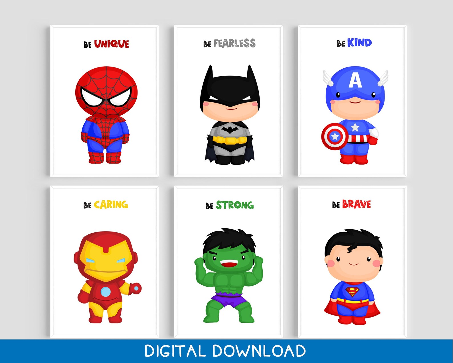 Printable Wall Art Superhero Prints Heroes Wall Art Digital - Etsy