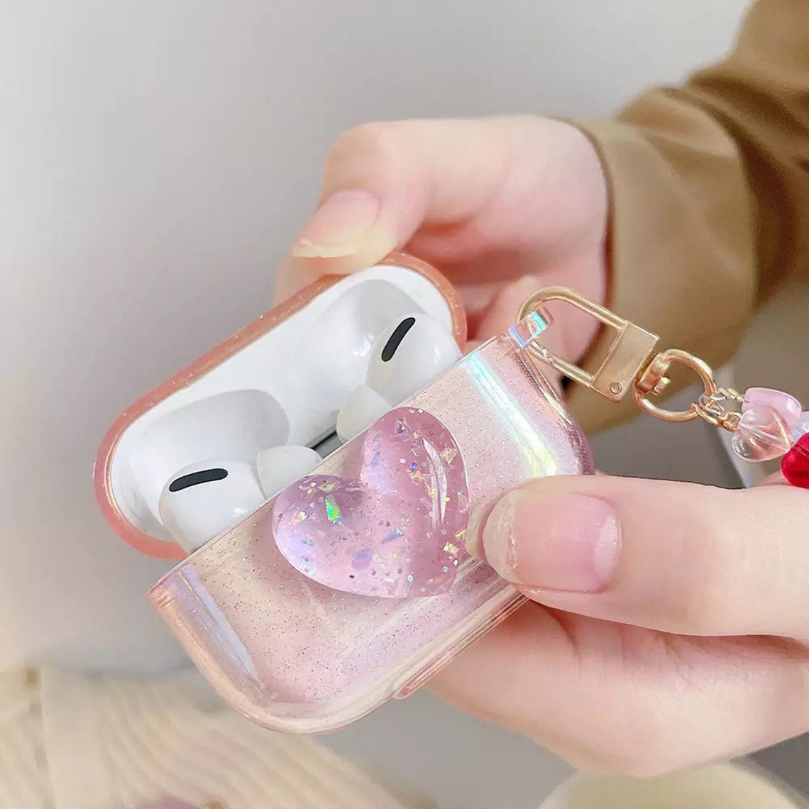 Glittery Heart Airpod Case - Etsy