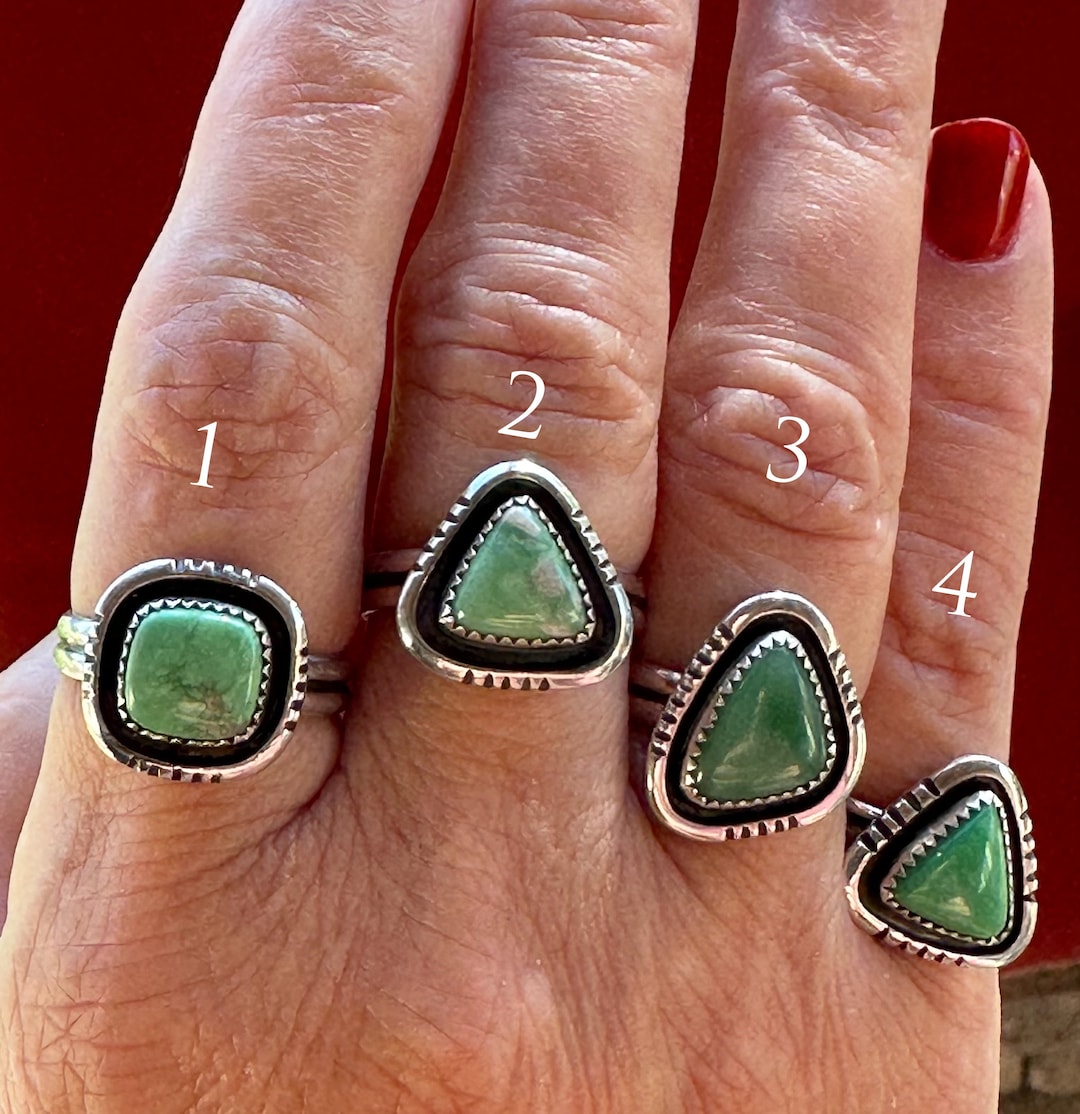 Genuine Lucin Variscite Ring, Solid .925 Sterling Silver, Handmade - Etsy