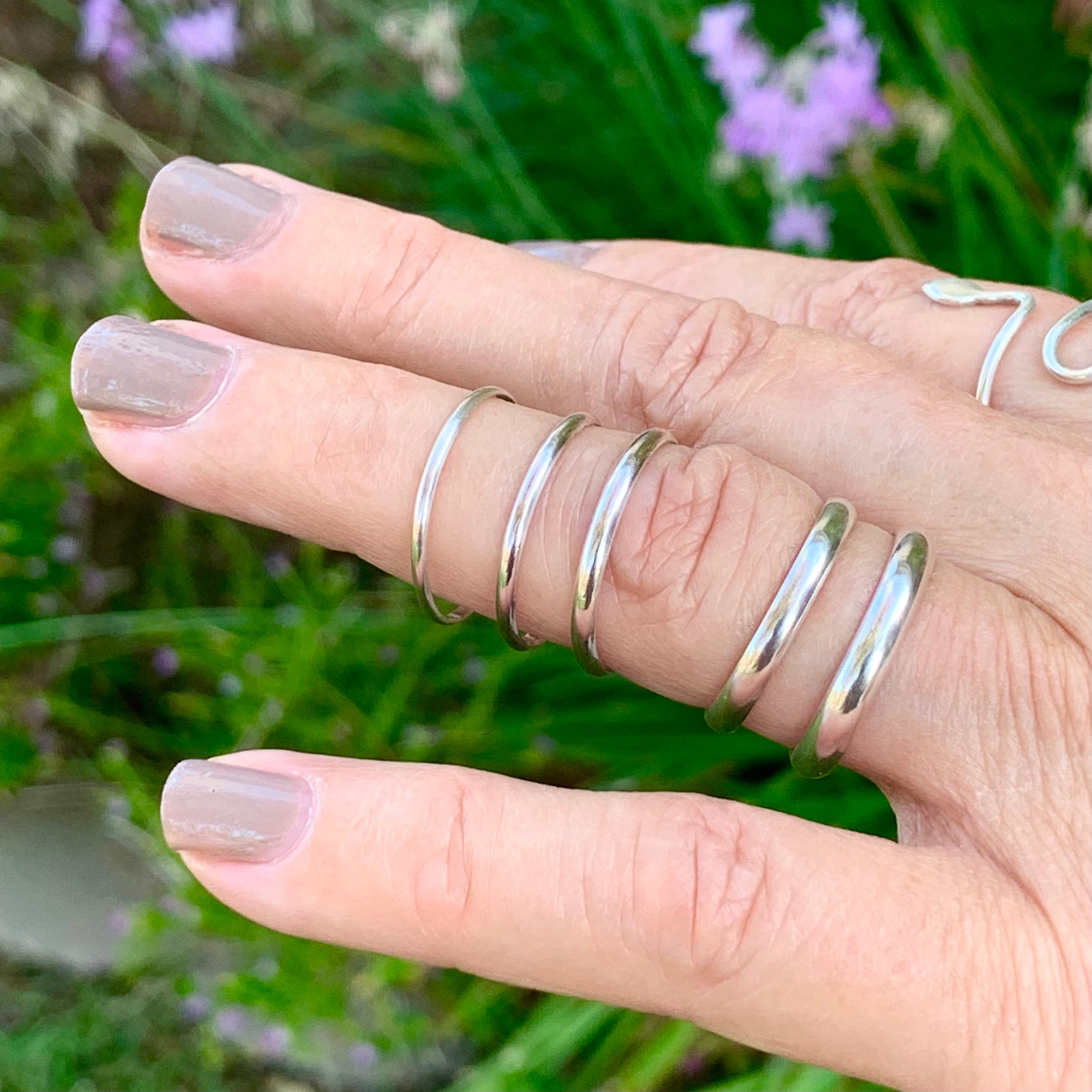 Sterling Silver Stackable Ring Bands - Etsy