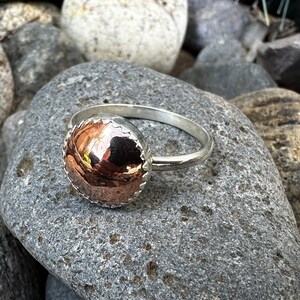 Copper and Sterling Silver Ring, Made to Order in Your Size - Etsy