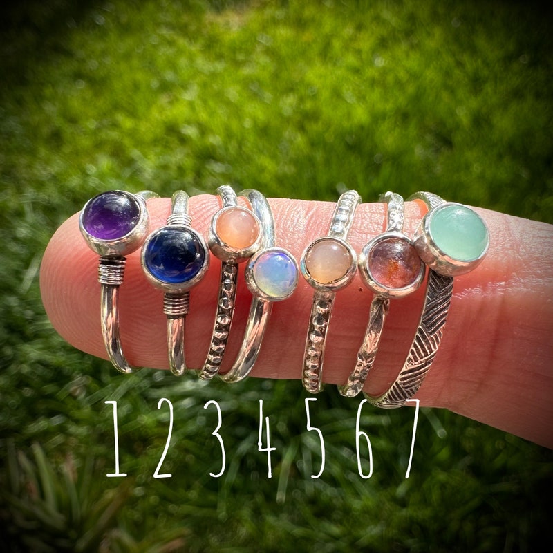 Gemstone Stacking Rings - Etsy