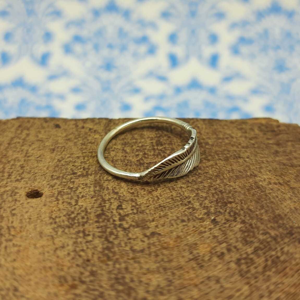 Feder Design Ring Blatt Muster Ring 925 Sterling Silber | Etsy