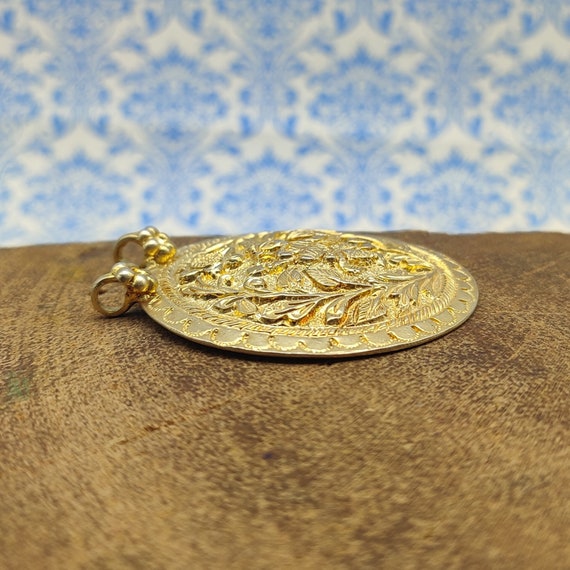 Antique Tribal Silver Floral Design Gold Plated Penda… - Gem