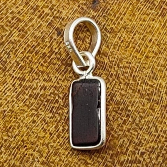 Garnet Gemstone Pendant-Square Stone Pendant-925 Sterling | Etsy