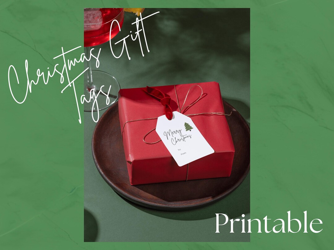 Christmas Gift Tags Printable & Editable Canva Template | Cute Holiday ...