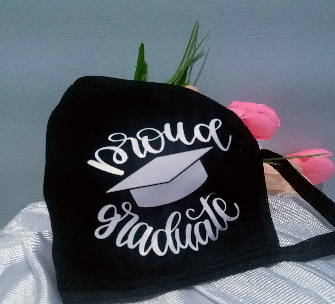 Proud Graduate Face Mask/black Graduation Mask/school Mask/teacher Mask ...