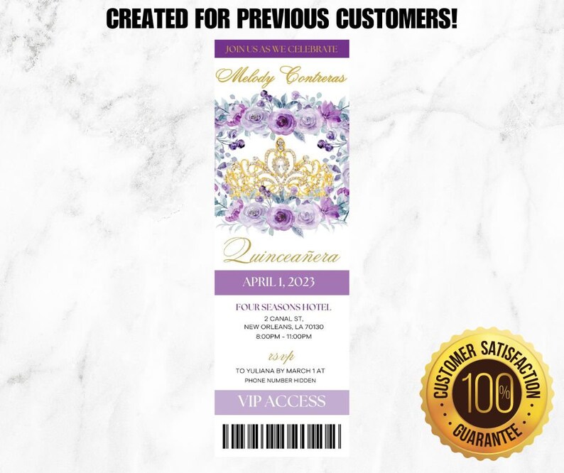 Custom Ticket Style Party Invitation | Printable VIP Party Tickets ...