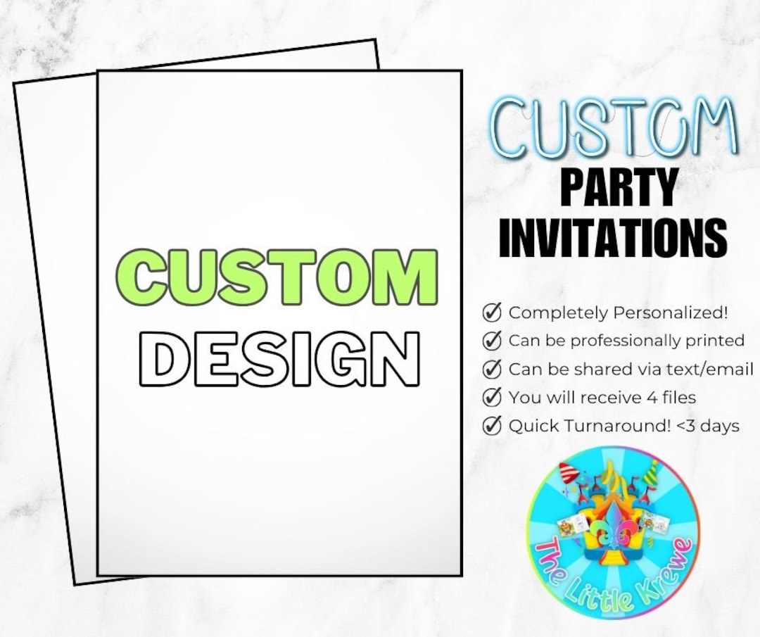 Customized Party Invitation Design for Any Occasion Custom Birthday ...
