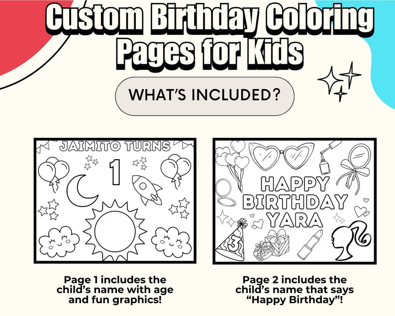 Editable Printable Birthday Coloring Pages for Kids | Themed ...