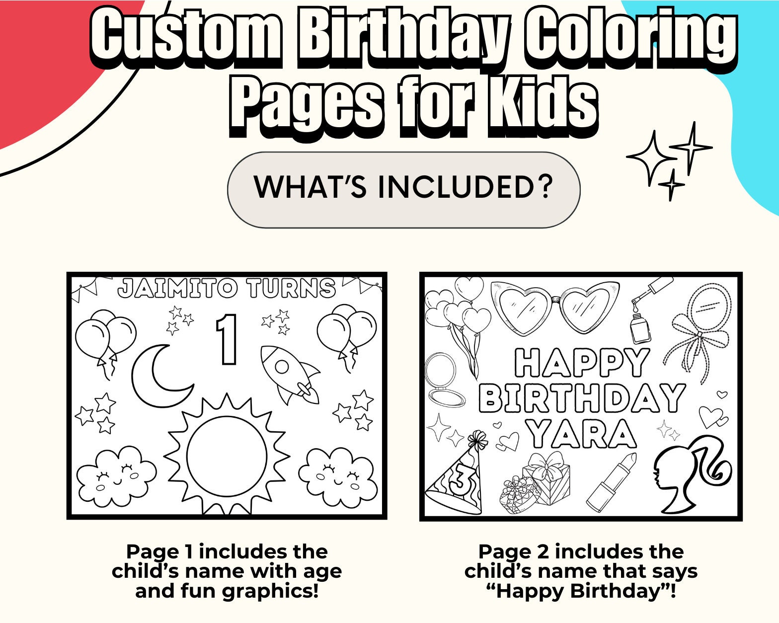 Editable Printable Birthday Coloring Pages for Kids | Themed ...