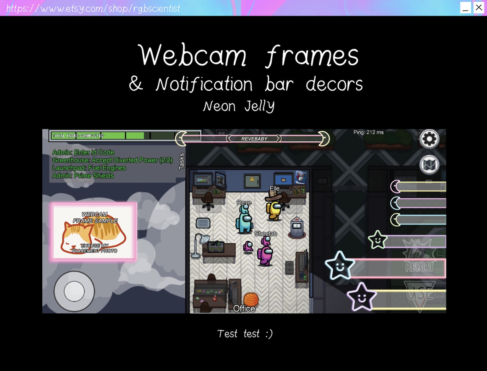 Neon Jelly Webcam Frames / Notification Bar Stream Decors - Etsy