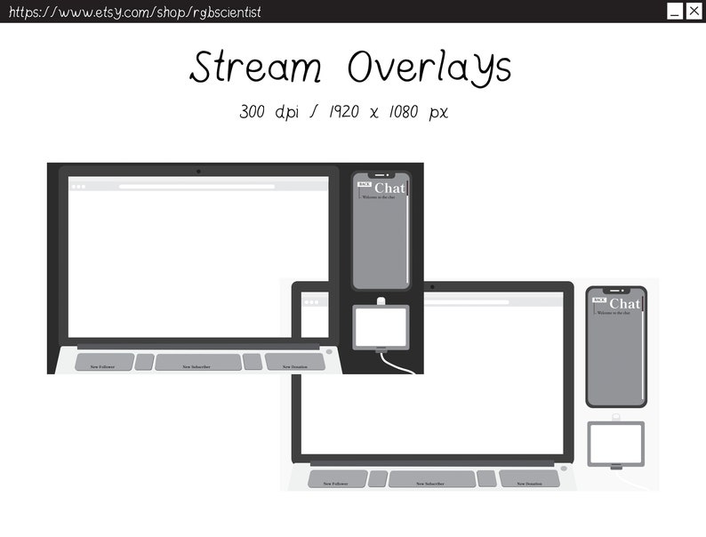 Minimal Laptop Stream Overlay - Etsy