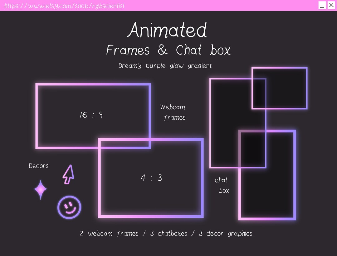 Animated Dreamy Gradient Frames / 2x Webcam Frames / 3x Chat Box / 3x ...