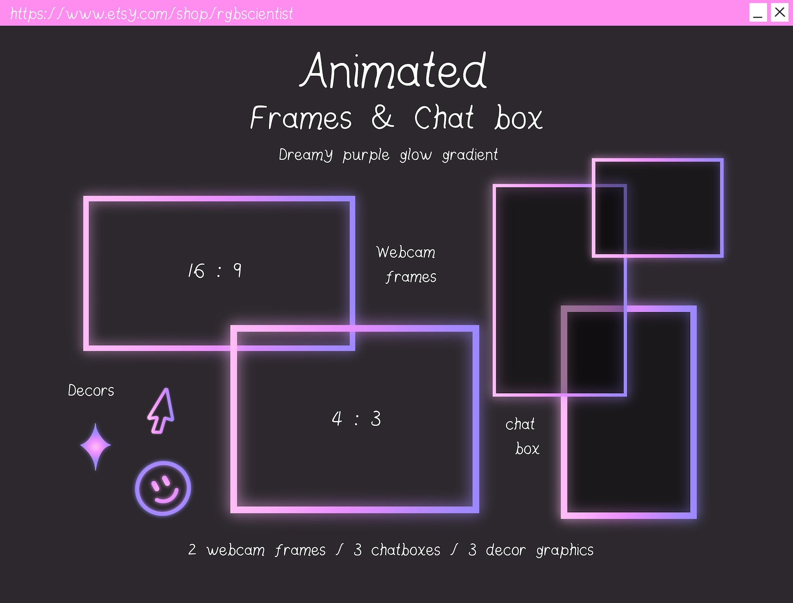 Animated Dreamy Gradient Frames / 2x Webcam Frames / 3x Chat Box / 3x ...