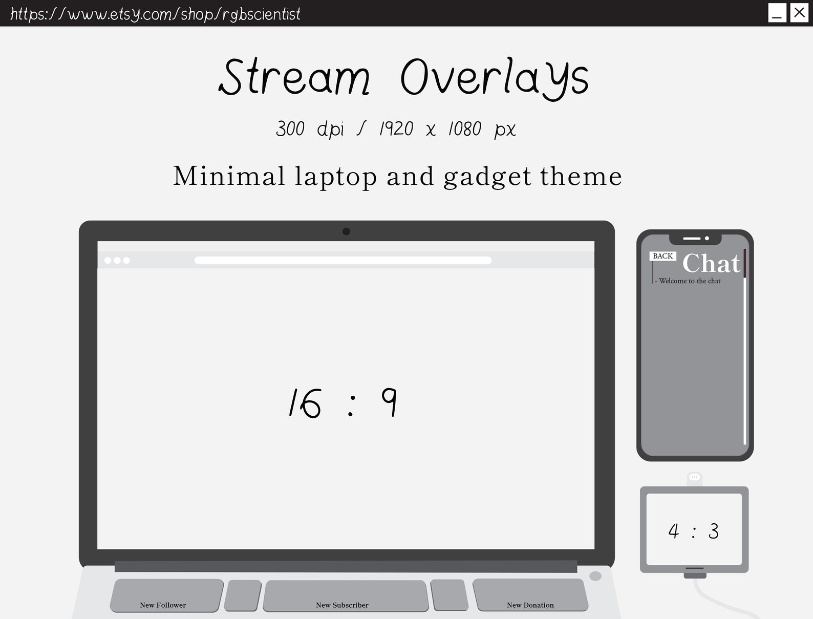 Minimal Laptop Stream Overlay - Etsy