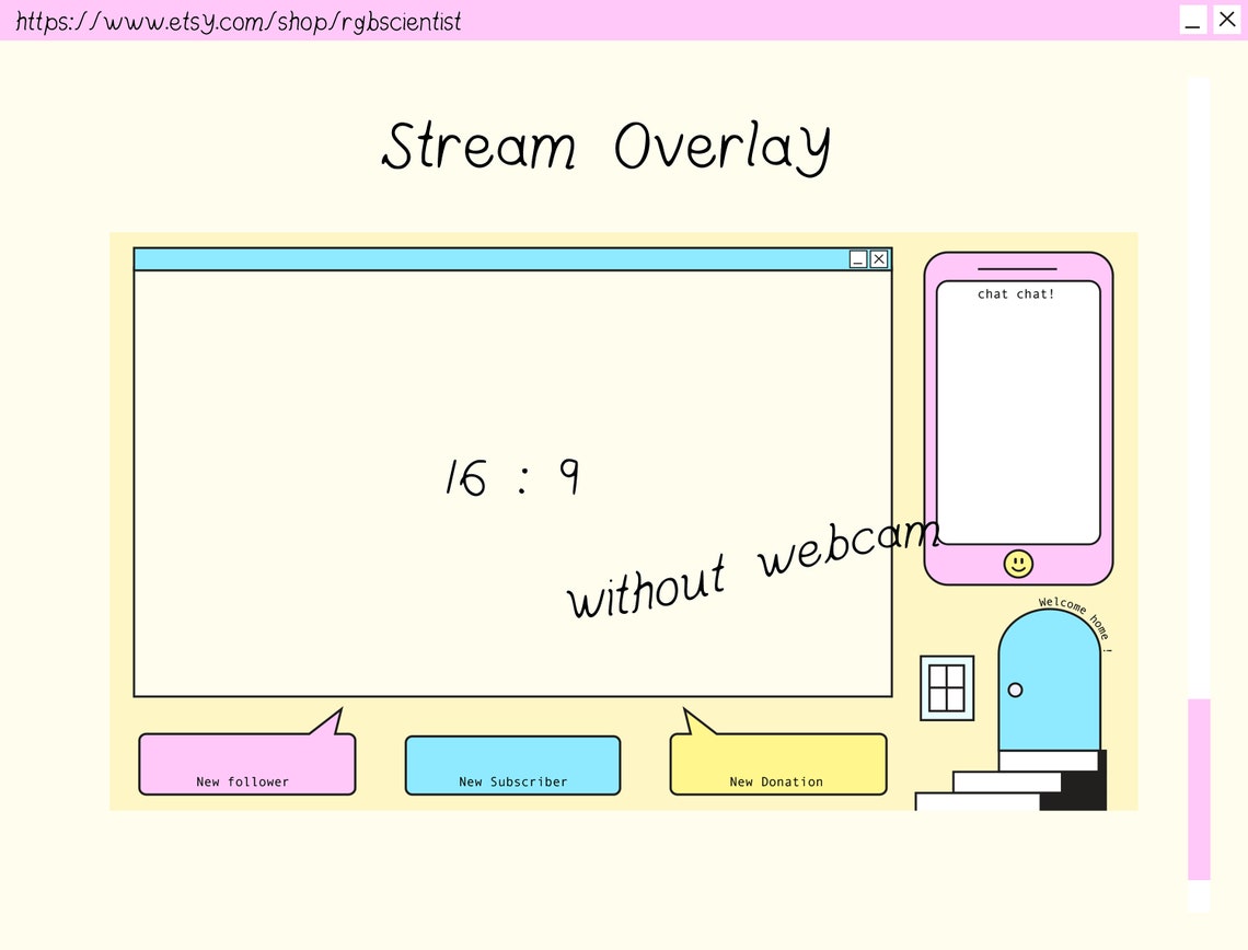 Icecream Pastel Stream Overlay With Webcam and Without - Etsy