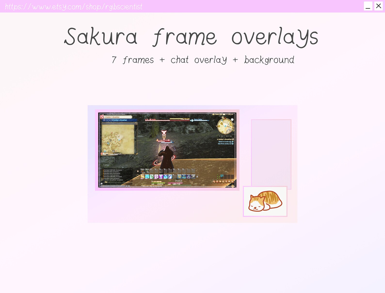 Sakura Frames Overlay / 7x Game & Webcam Frames / 1x Chat Overlay / 1x ...