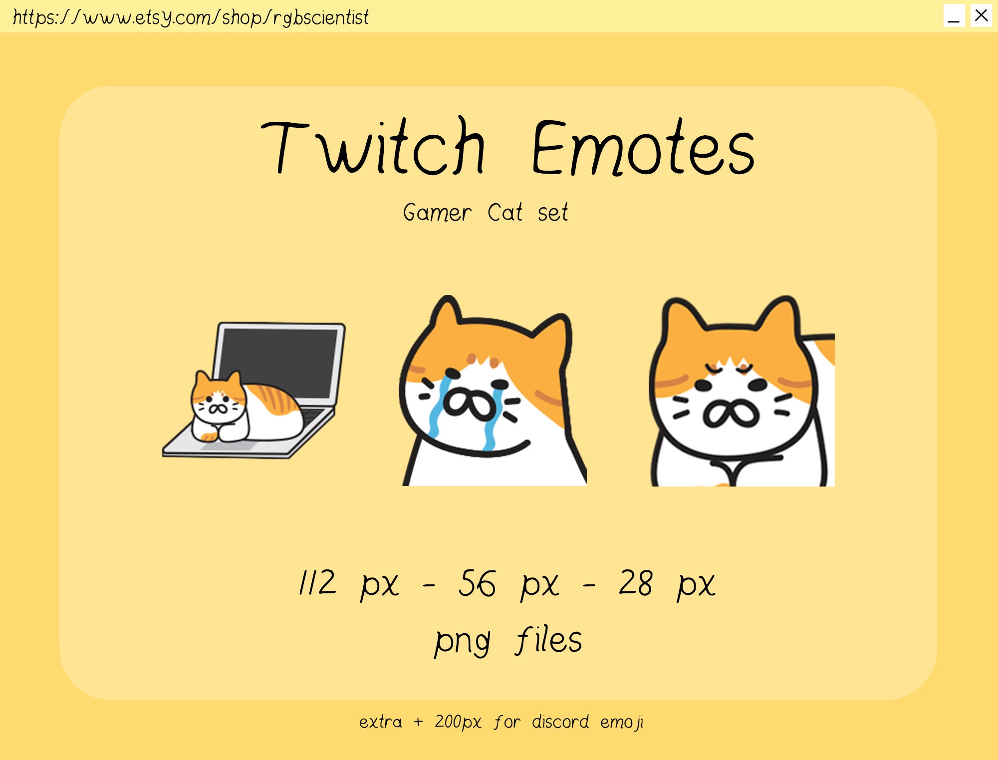 Gaming Cat Twitch Emotes / 3x Cat Theme Emotes / Discord Emoji - Etsy