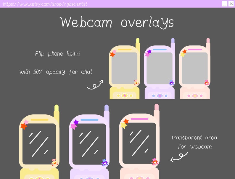 Flip Phone Keitai Webcam Overlays / Mini Chat Box - Etsy