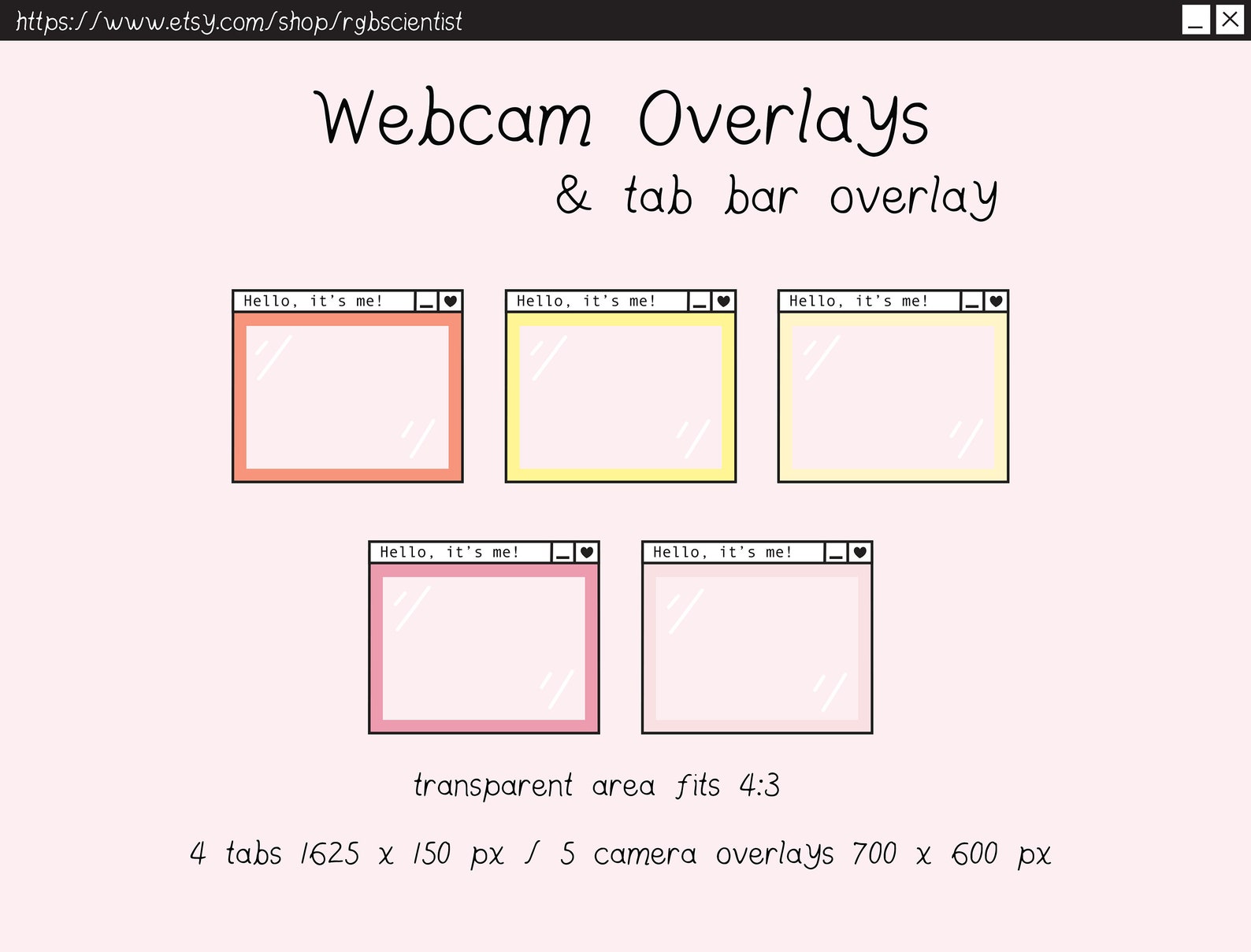 Baby retro pastel webcam and notification overlay / tab bar | Etsy