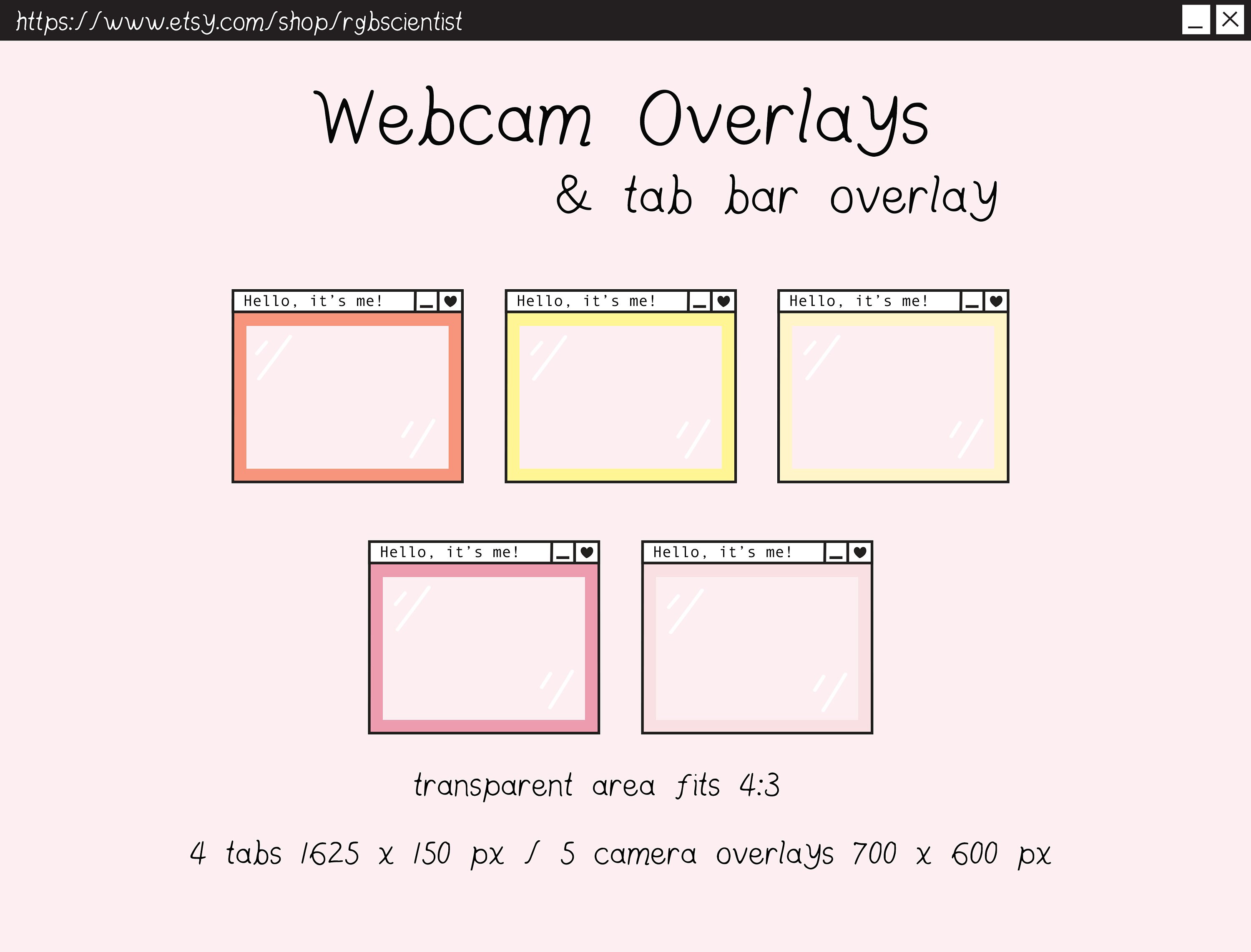 Baby retro pastel webcam and notification overlay / tab bar | Etsy