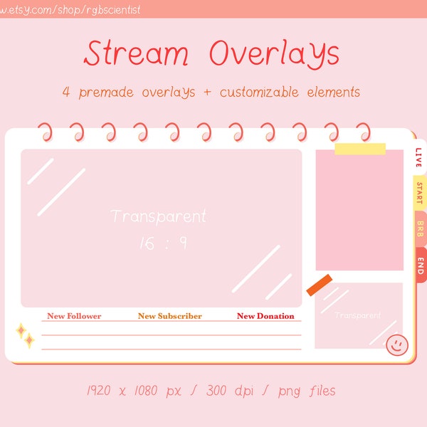 Stream Overlay Notebook - Etsy